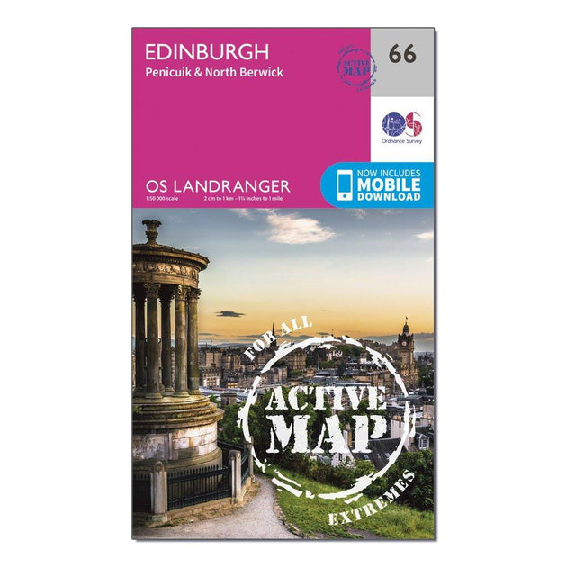 Ordnance Survey Landranger Active 66 Edinburgh, Penicuik & North ...