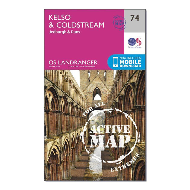 Ordnance Survey Landranger Active 74 Kelso & Coldstream, Jedburgh ...