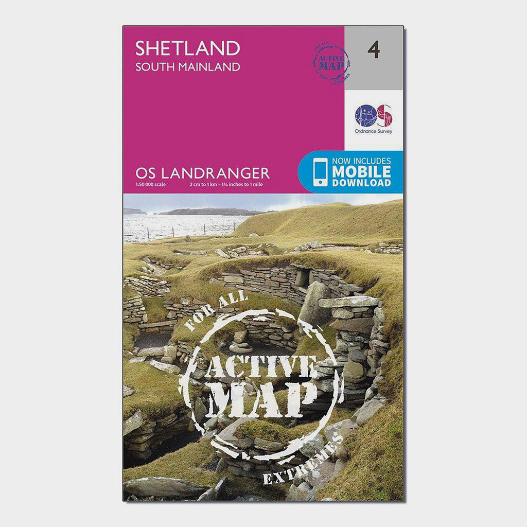 Ordnance Survey Landranger Active 4 Shetland South Mainland Map With ...