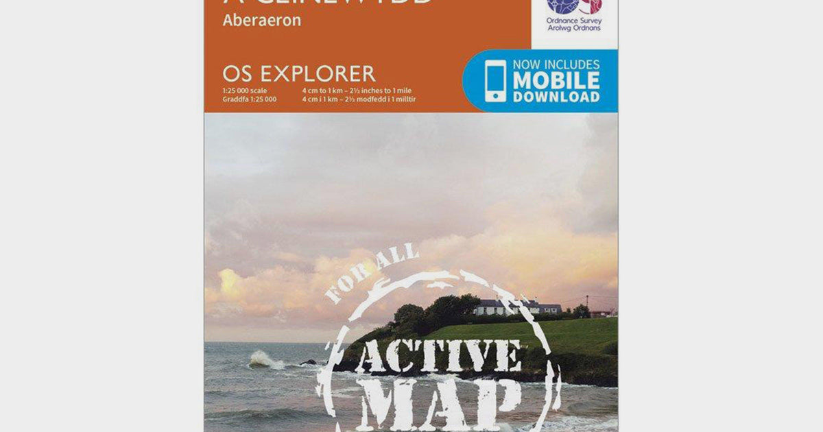 Ordnance Survey Explorer Active 198 Cardigan & New Quay Map With ...