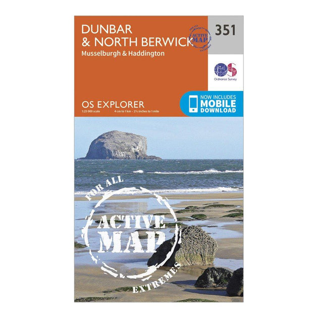 Ordnance Survey Explorer Active 351 Dunbar & North Berwick Map With ...