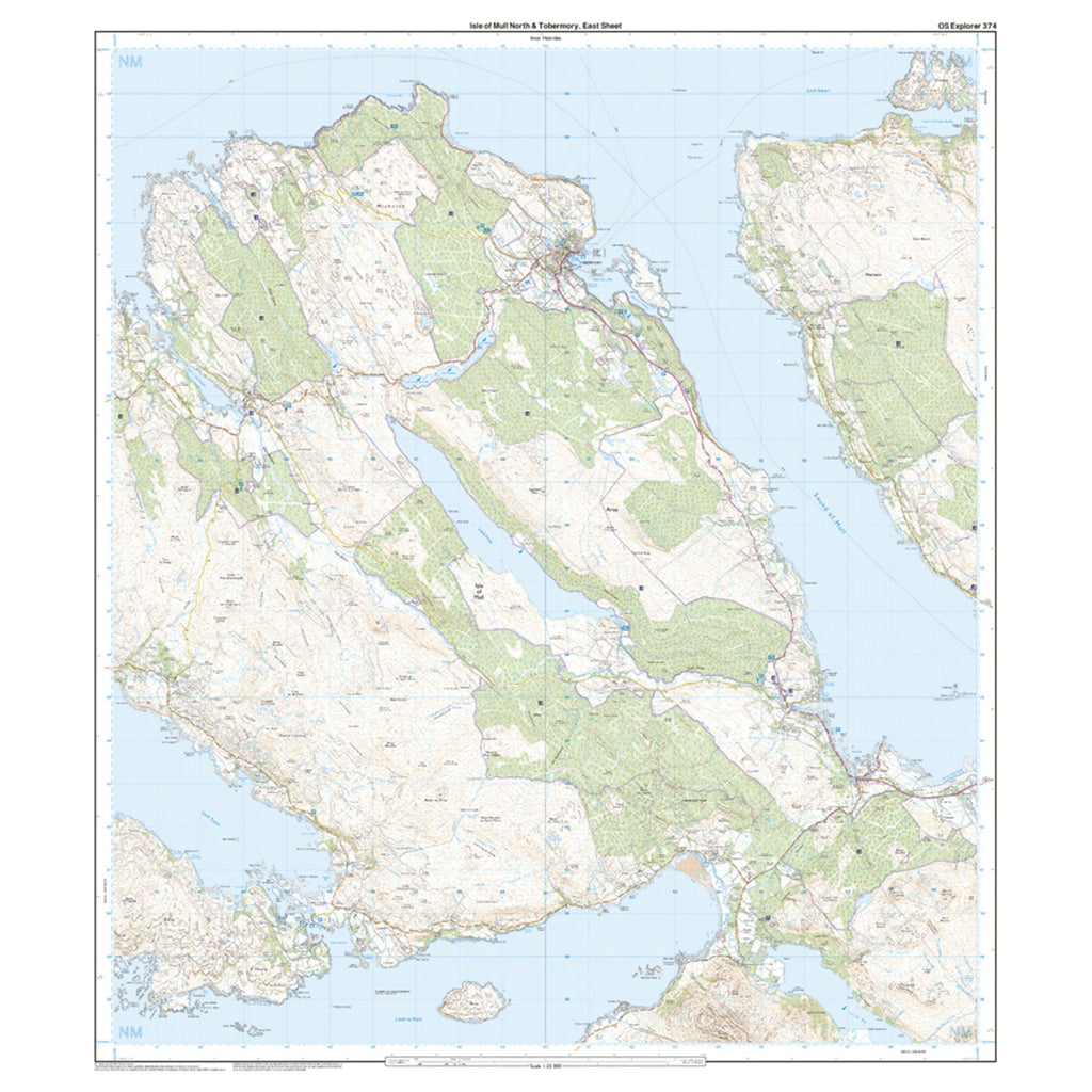 Ordnance Survey Explorer Active 374 Isle of Mull North & Tobermory Map ...