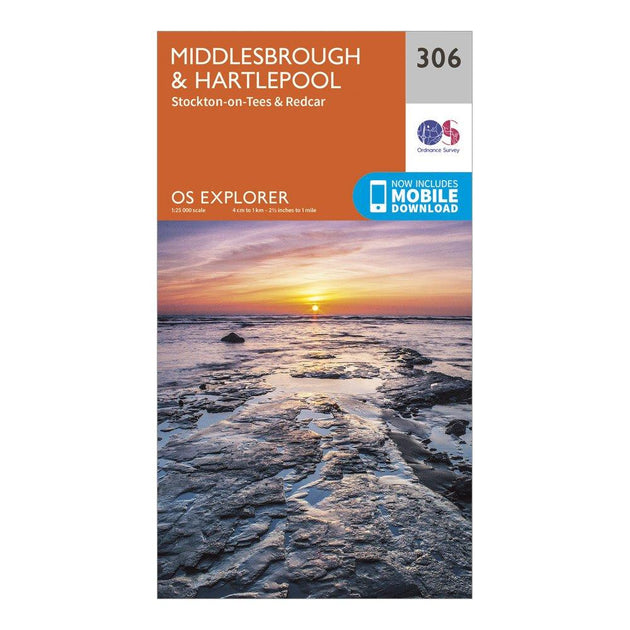 Ordnance Survey Explorer 306 Middlesbrough & Hartlepool Map With ...