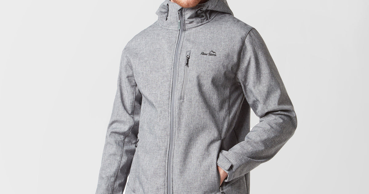 Grey Peter Storm Men's Textured Softshell Jacket – Blacks
