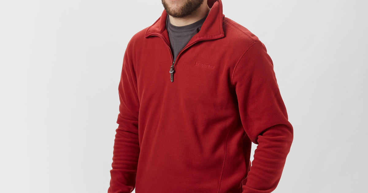 Red Brasher Men's Bleaberry Half Zip Fleece – Blacks