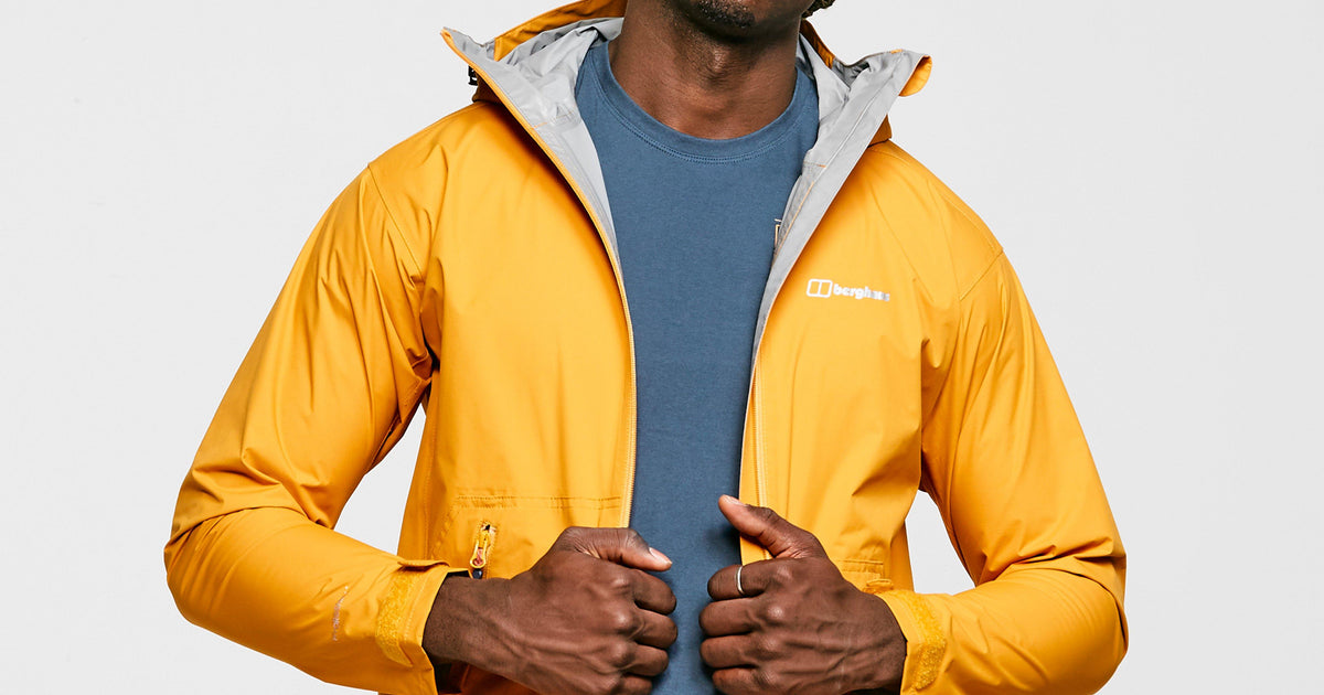 Yellow Berghaus Men's Stormcloud Waterproof Jacket – Blacks